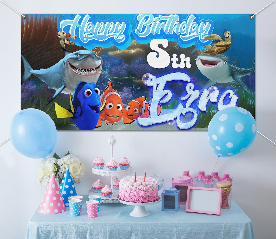 Finding Nemo Birthday Backdrop, Finding Nemo Banner, Finding Nemo Party ...