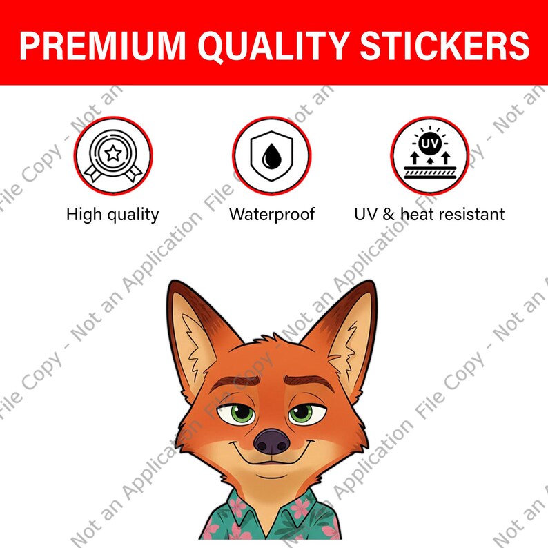 Funny Nick Wilde Zootopia Peeker Sticker, Vinyl Fox Expression Decal ...
