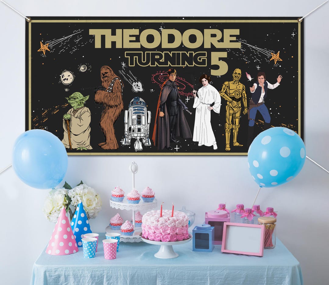 Star Wars Birthday Banner, Star Wars Birthday Backdrop, Custom Star ...