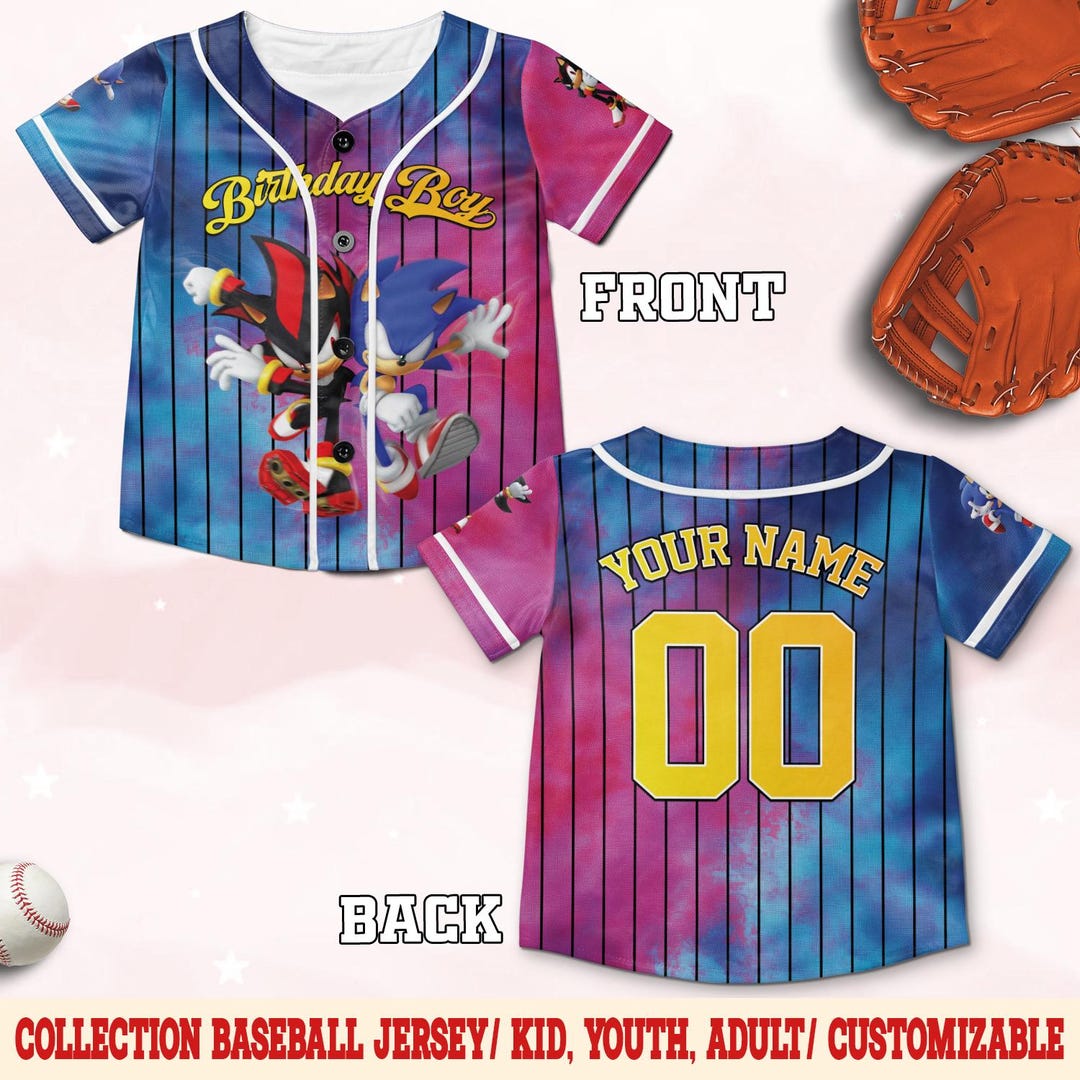 Custom Sonic and Shadow Baseball Jersey, Custom Sonic the Hedgehog ...