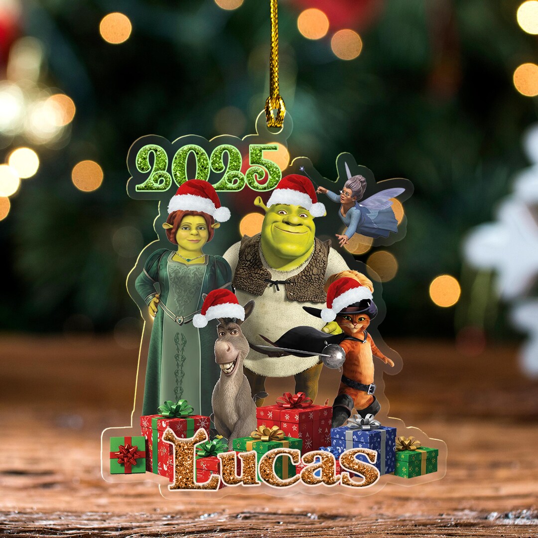 Personalized Shrek Ornament, Custom Name Christmas Tree Decoration ...