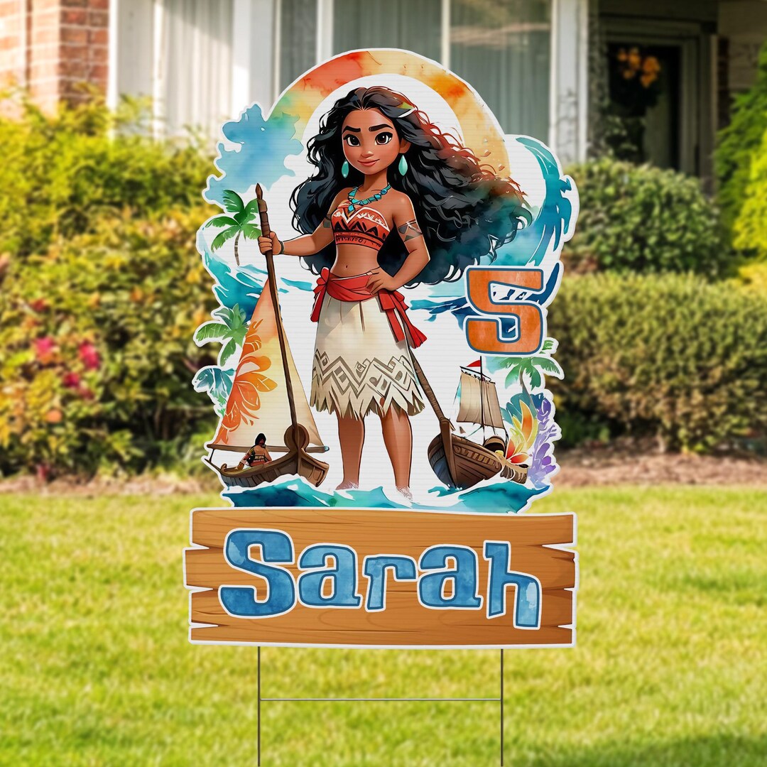 Disney MOANA Birthday Yard Sign, Moana Yard Sign Cut Out, Party ...