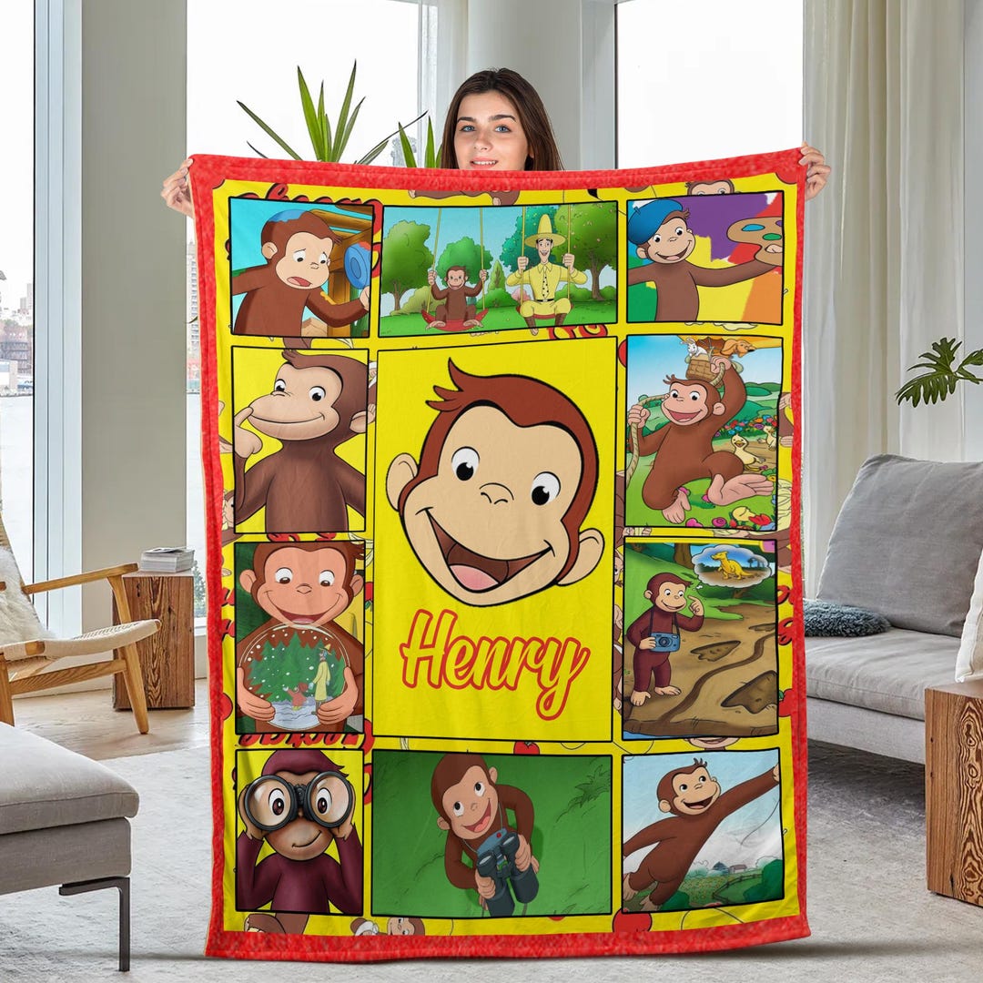 Personalized Curious George Blanket Curious George Fleece Blanket ...