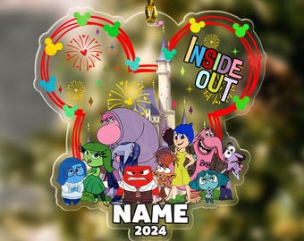 Personalized Inside Out 2 Christmas Themed Ornament, Custom Name Joy ...