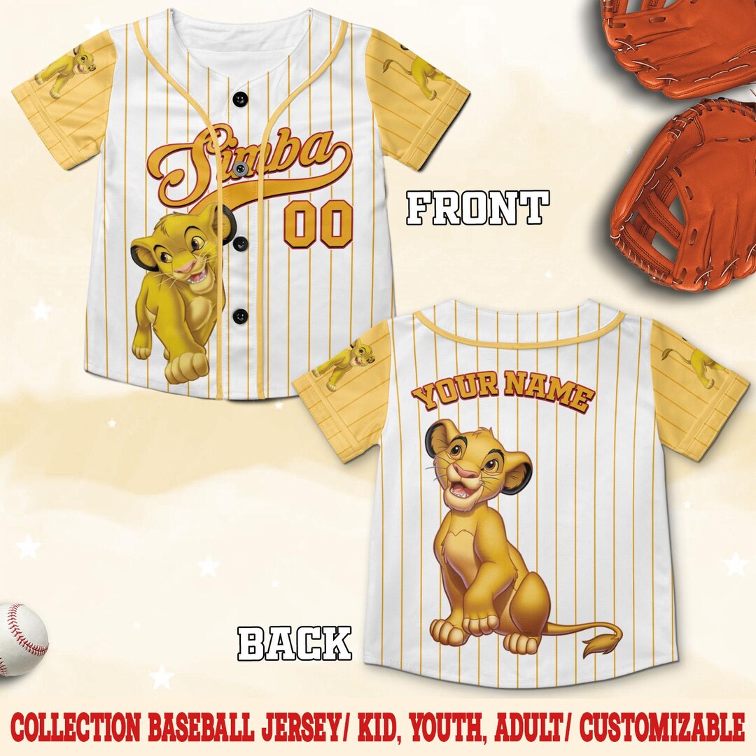 Personalize Disney the Lion King Simba Baseball Jersey, Disneyland ...