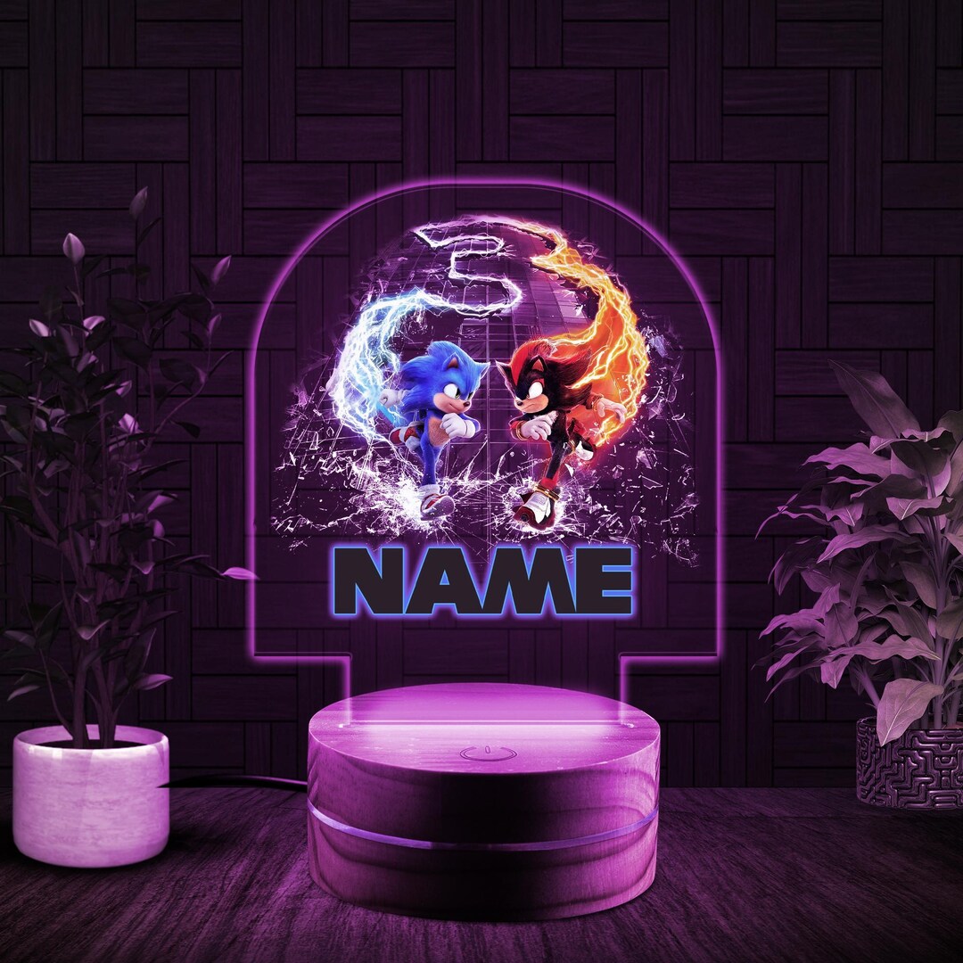Custom Sonic 3 the Hedgehog LED Night Light, 3D Lamp for Table Decor ...