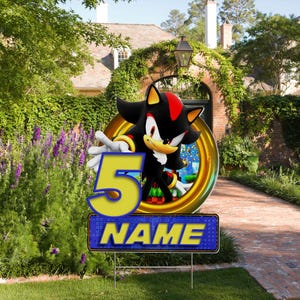 Shadow the Hedgehog Yard Sign Cutout, Sonic Shadow Birthday Party Decor ...