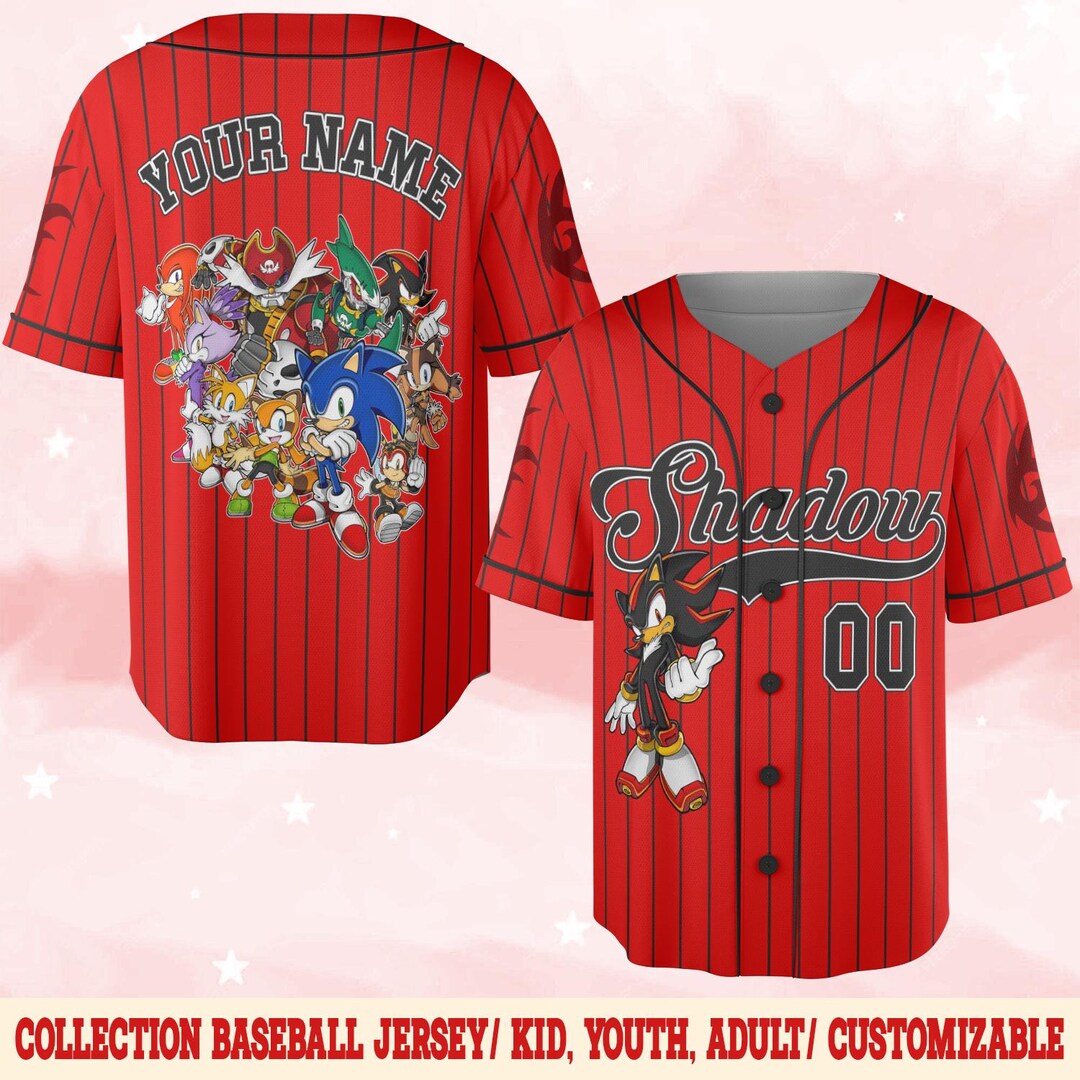 Customized Shadow the Hedgehog Baseball Jersey, Personalized Number and ...