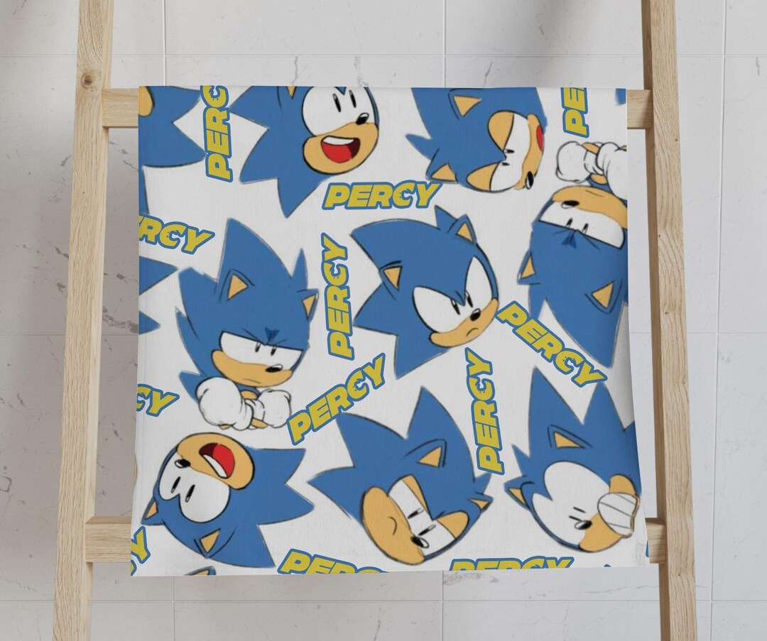 Personalized Kids Name Sonic Hand Towel, Bath Towel for Kids, Custom ...