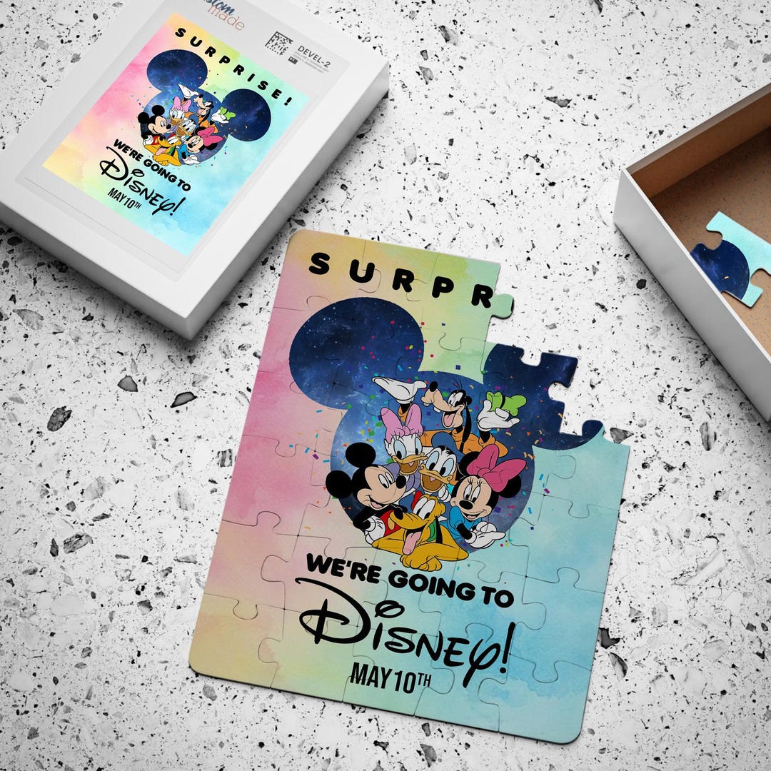 Customizable Surprise Disneyland Vacation Ticket Puzzle,we're Going to ...