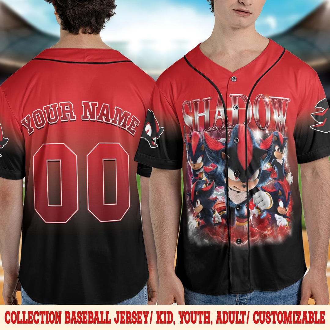 Personalize Sonic Shadow the Hedgehog Badass Jersey, Custom Sonic Game ...