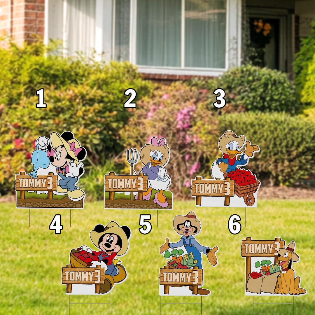 Custom Disney Farmer Birthday Yard Sign Cut Out, Farm Theme Party ...