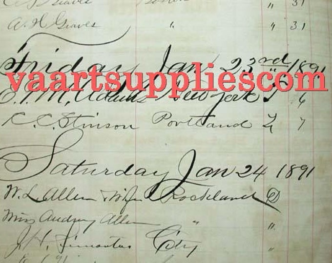 Antique 1800s PENMANSHIP Handwriting Collage EPHEMERA Paper Handwritten ...