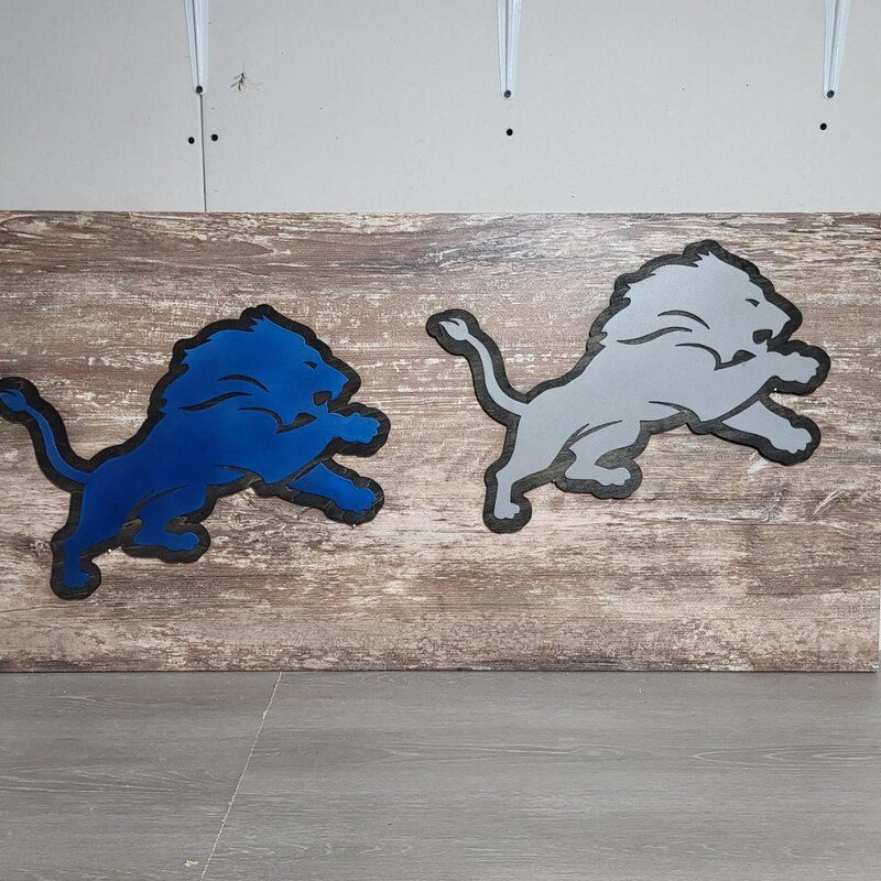 Detroit Lion Metal Sign - Etsy