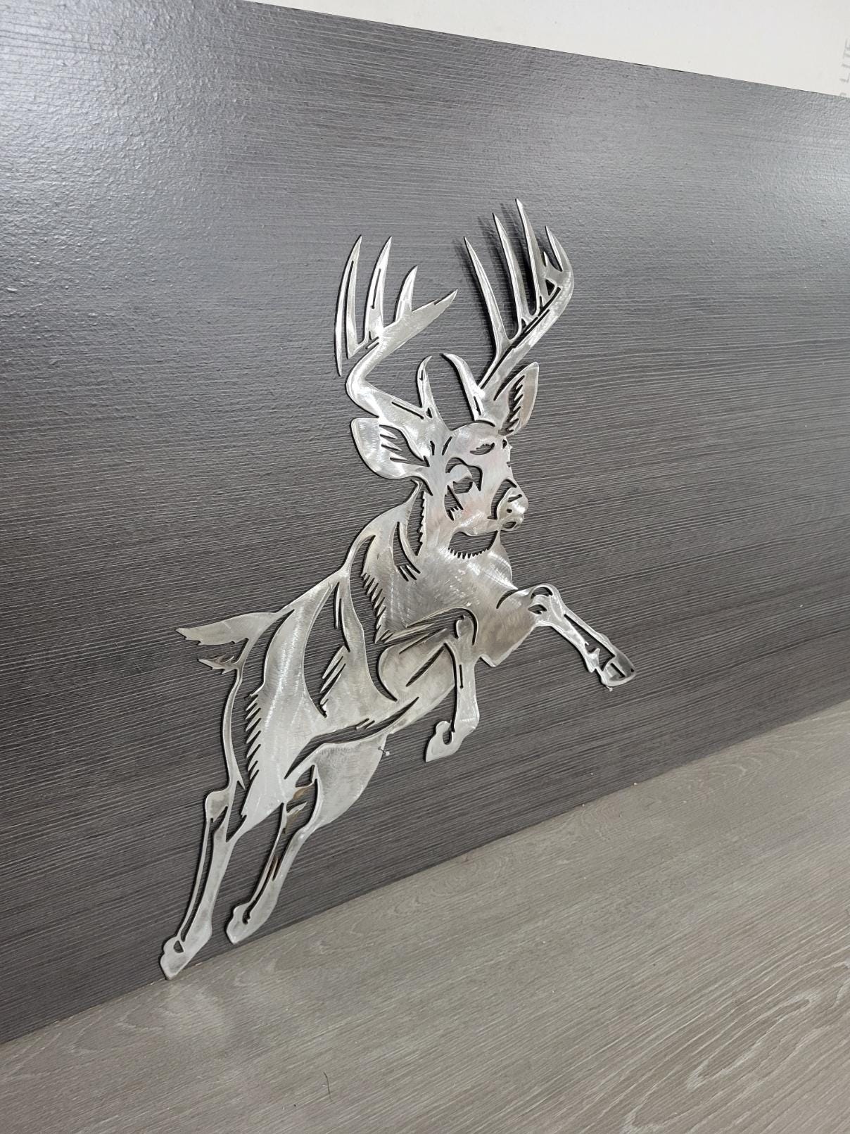 Jumping Buck Metal Wall Art | Plasma Cut Steel Deer Wall Decoration ...