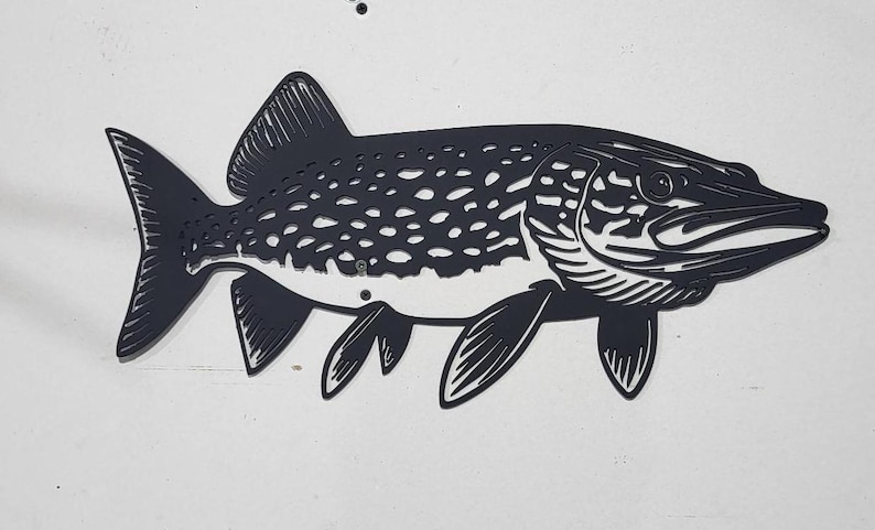 Northern Pike Wall Art | Plasma Cut Metal Sign - Etsy