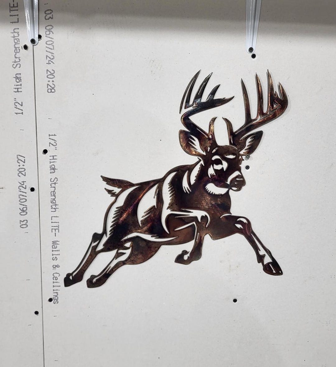 Jumping Buck Metal Wall Art | Plasma Cut Steel Deer Wall Decoration ...
