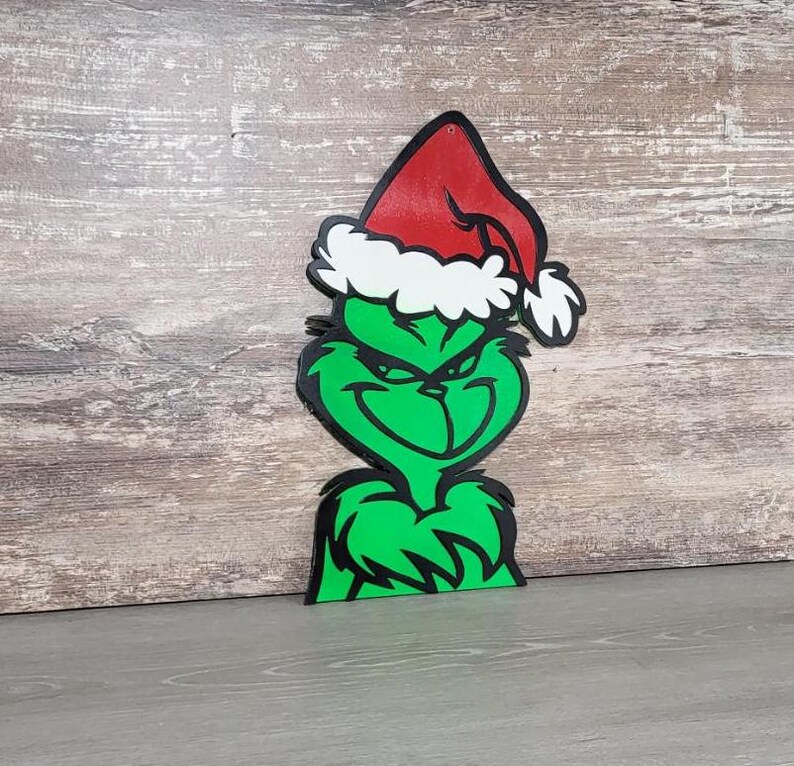 The Grinch Metal & Wood Hand-made Wall Art Sign - Etsy