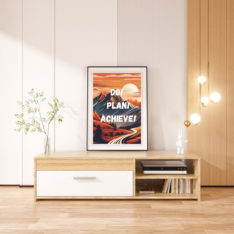 Digital Poster DO PLAN ACHIEVE, Poster With Mountain and Road ...