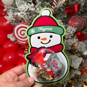 Snowman Candy Dome Cards - Etsy