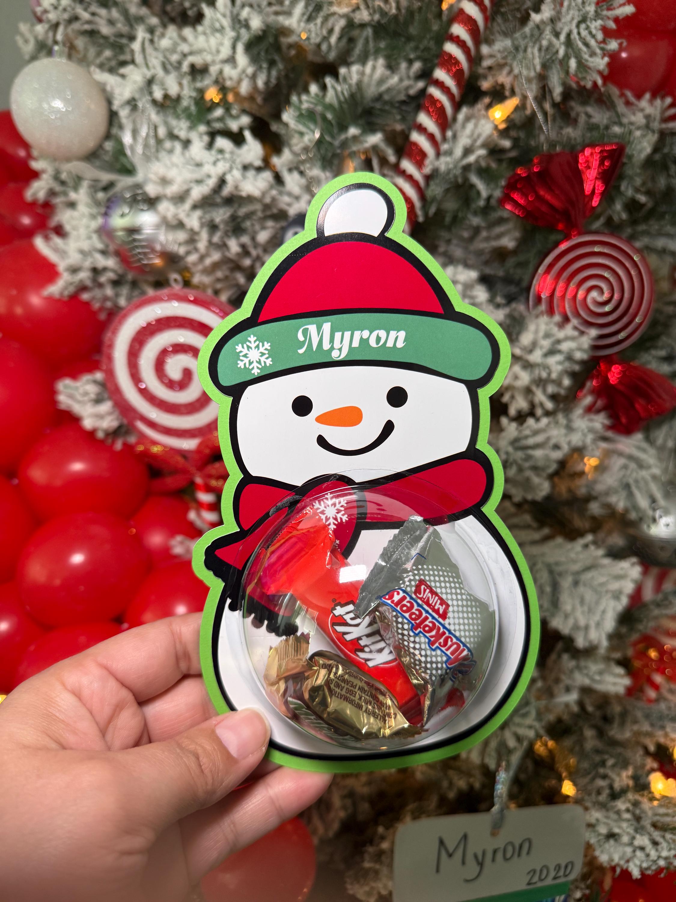 Snowman Candy Dome Cards - Etsy