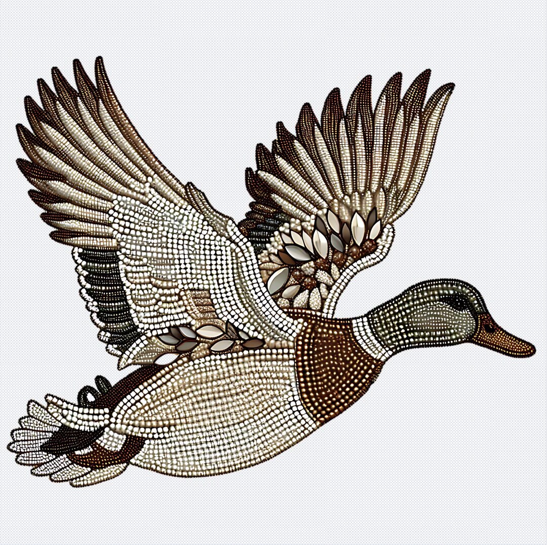 Faux Rhinestone Flying Mallard Duck Png, Sparkly Duck Sublimation ...