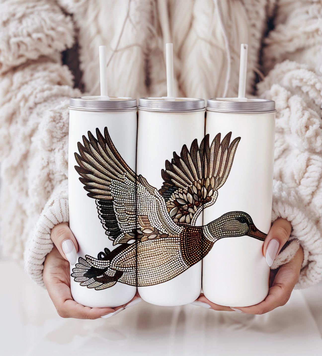 Faux Rhinestone Flying Mallard Duck Png, Sparkly Duck Sublimation ...