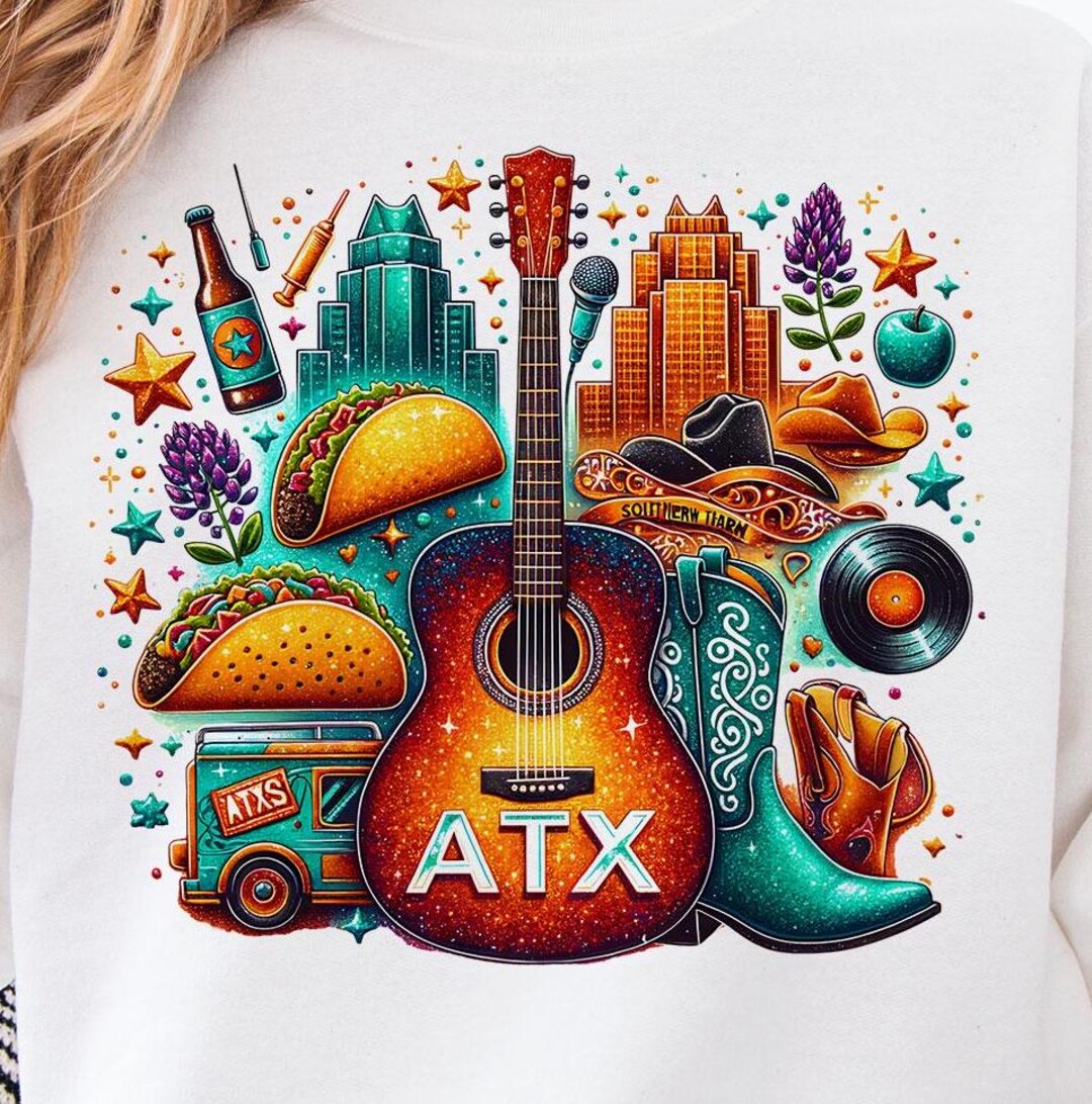 Austin TX ATX Png, Texas Cowboy Tacos Southern Western Sublimation PNG ...