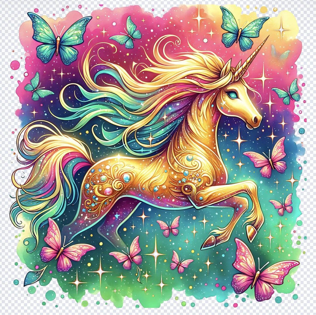 PNG Retro Y2K Sparklecore Horse Butterfly Clip Art, 90's Cute Colorful ...