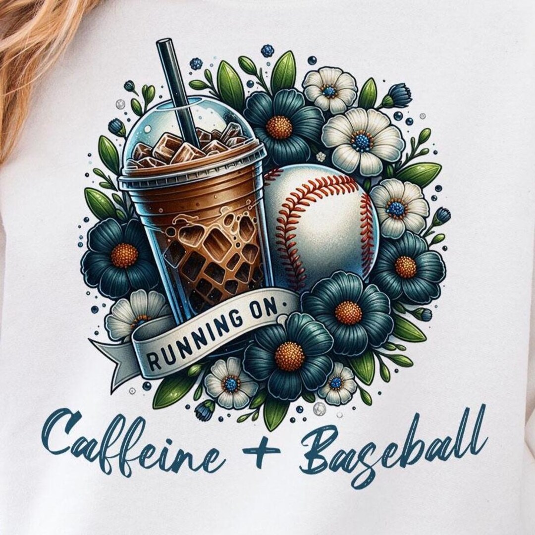 Running on Caffeine and Baseball Png, Game Day Shirt Design, Coffee ...