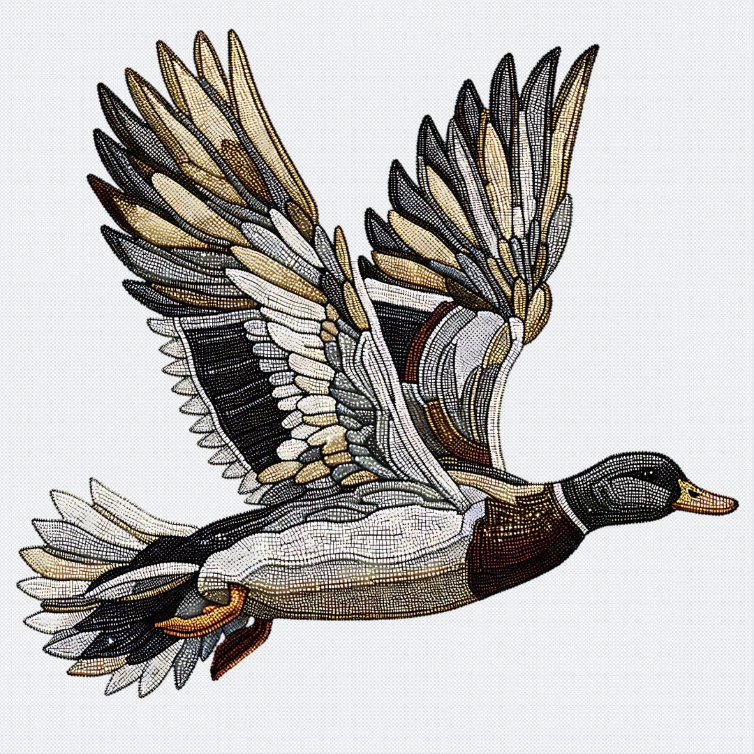 Faux Rhinestone Flying Mallard Duck Png, Sparkly Duck Sublimation ...