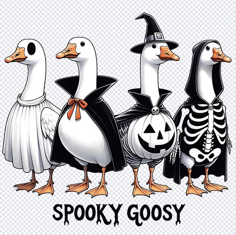 Spooky Goose Tshirt PNG, Funny Halloween Goose Png, Goose in Halloween ...