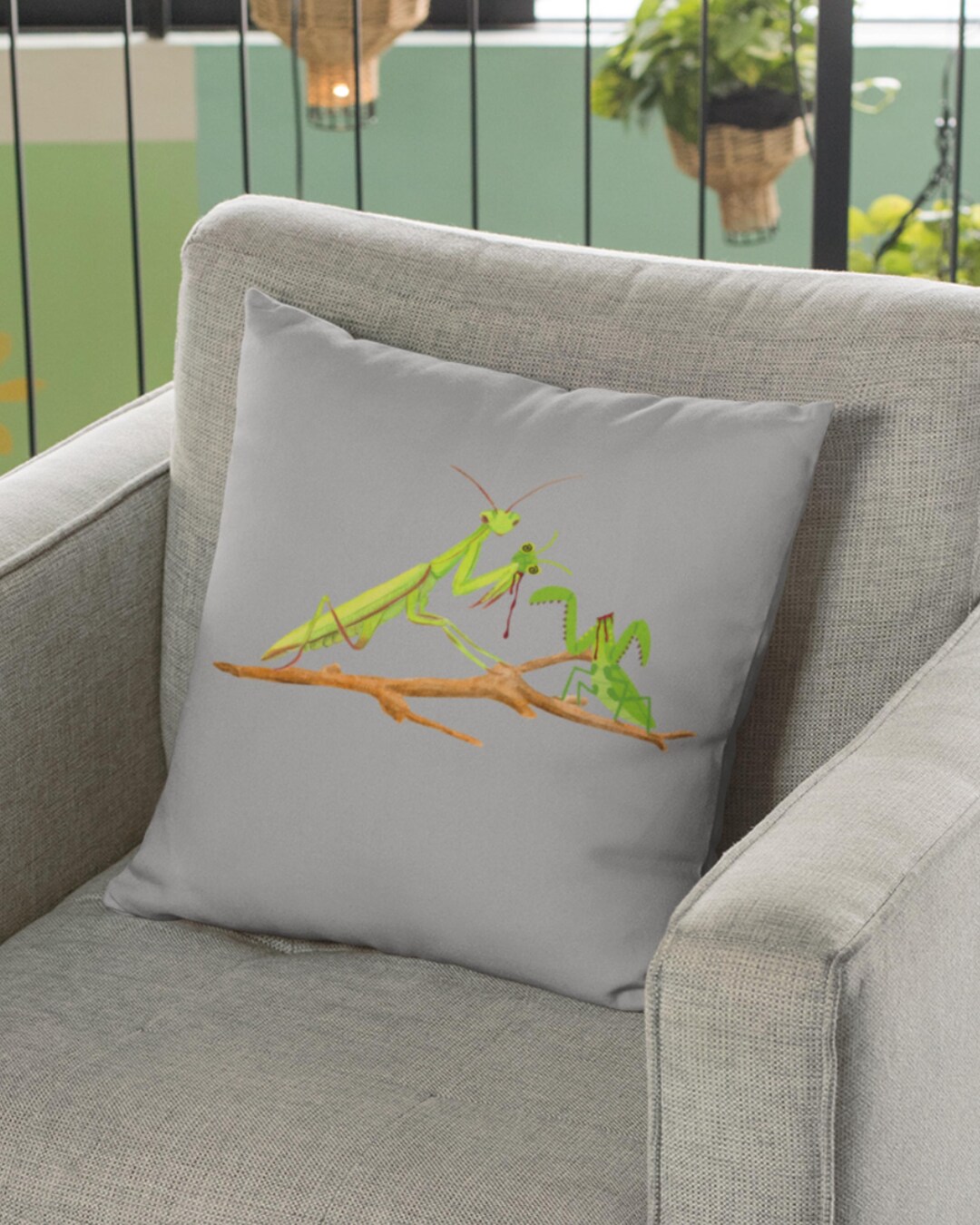 Mantis Love Pillow, Women Rule, Female Mantis Eats Head, Feminist Home ...