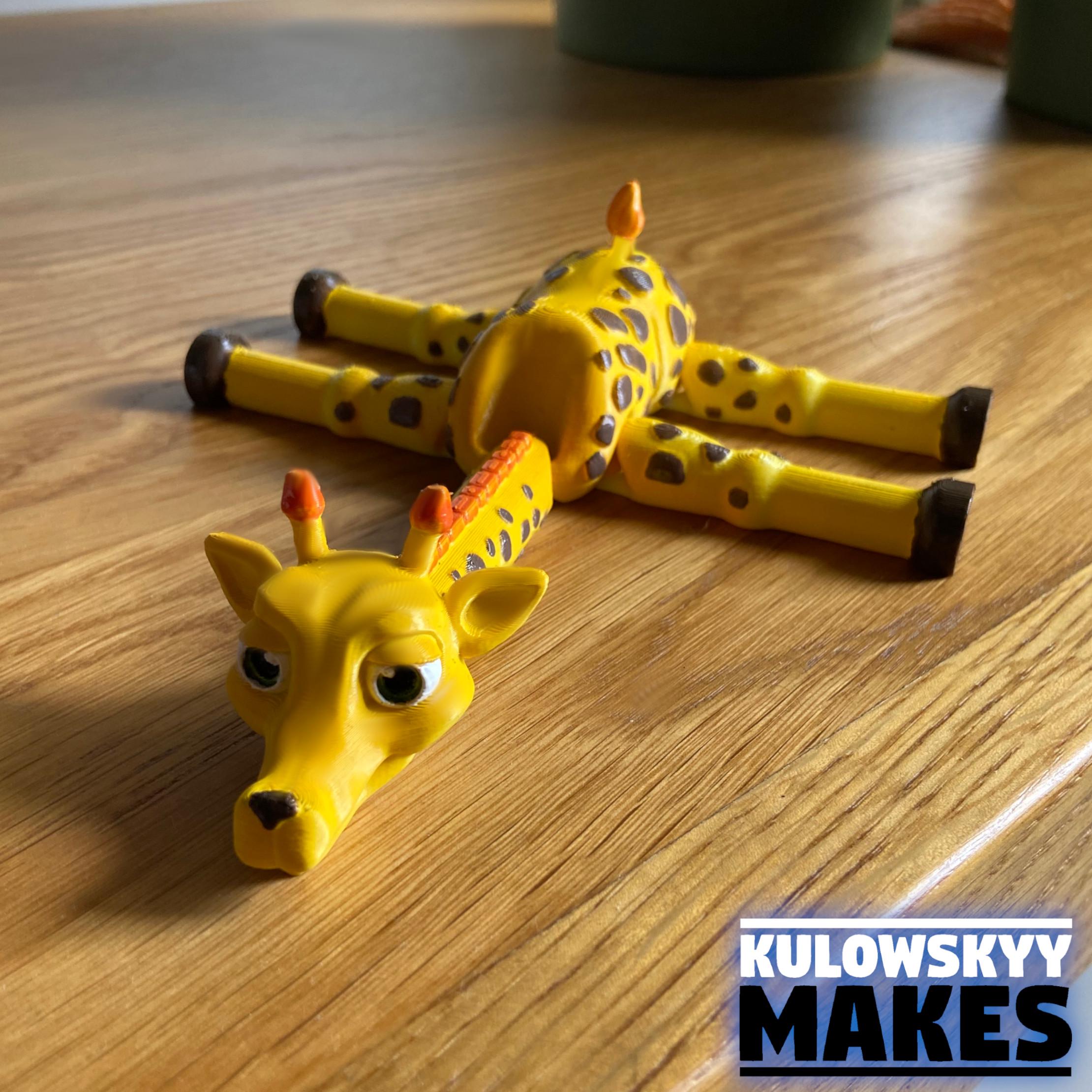 Flexi Cute Giraffe Print-in-place Articulated Toy Animal 3D Print STL ...