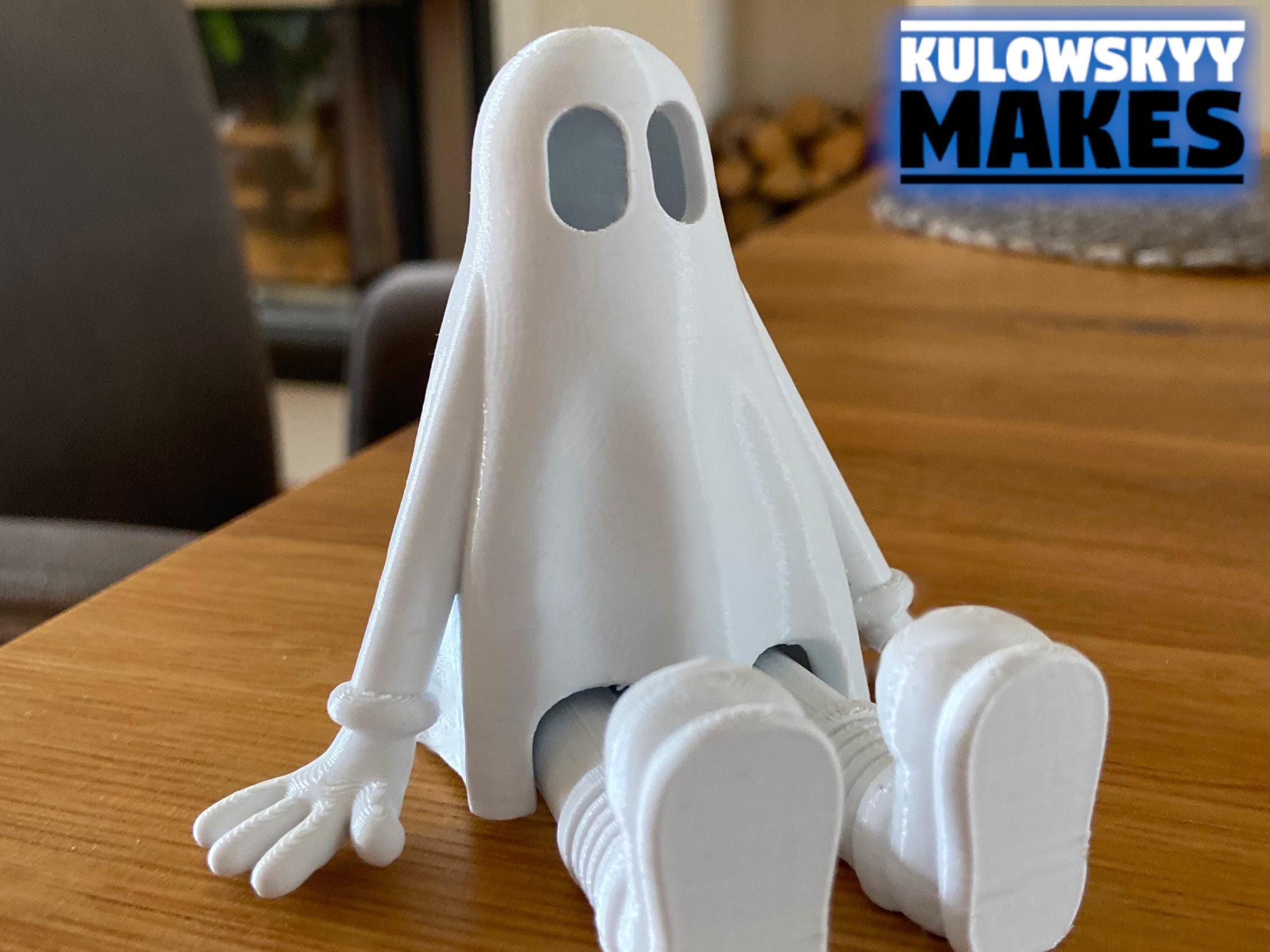Flexi Cute Ghost Print-in-place Articulated Toy Halloween 3D Print STL - Etsy