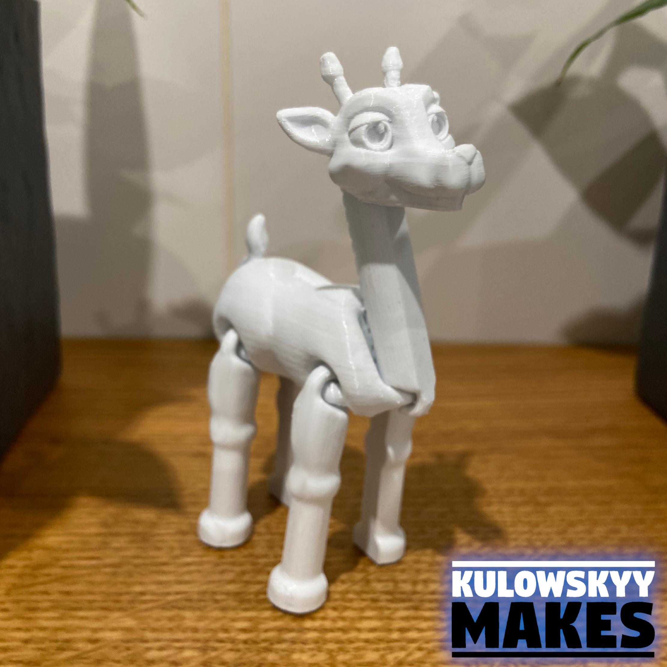 Flexi Cute Giraffe Print-in-place Articulated Toy Animal 3D Print STL ...