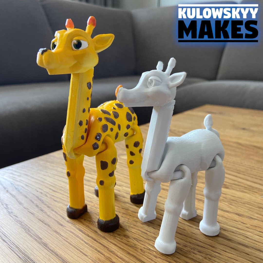 Flexi Cute Giraffe Print-in-place Articulated Toy Animal 3D Print STL ...