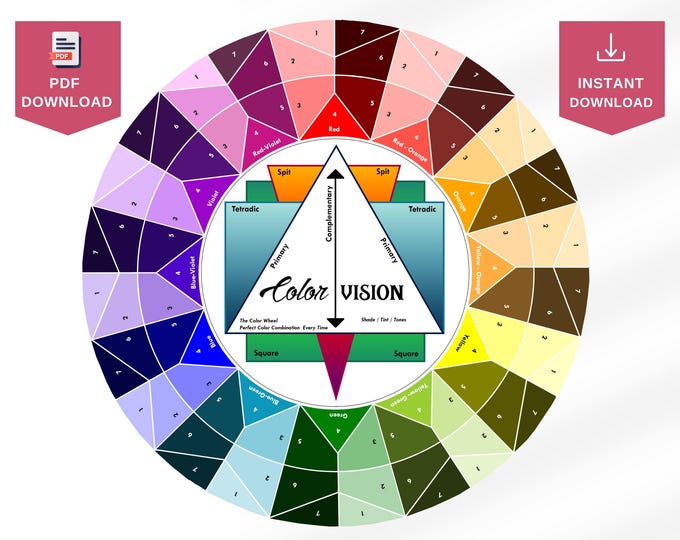 Ver 2.0 Printable Color Wheel, Printable Color Wheel, Easy to Use ...