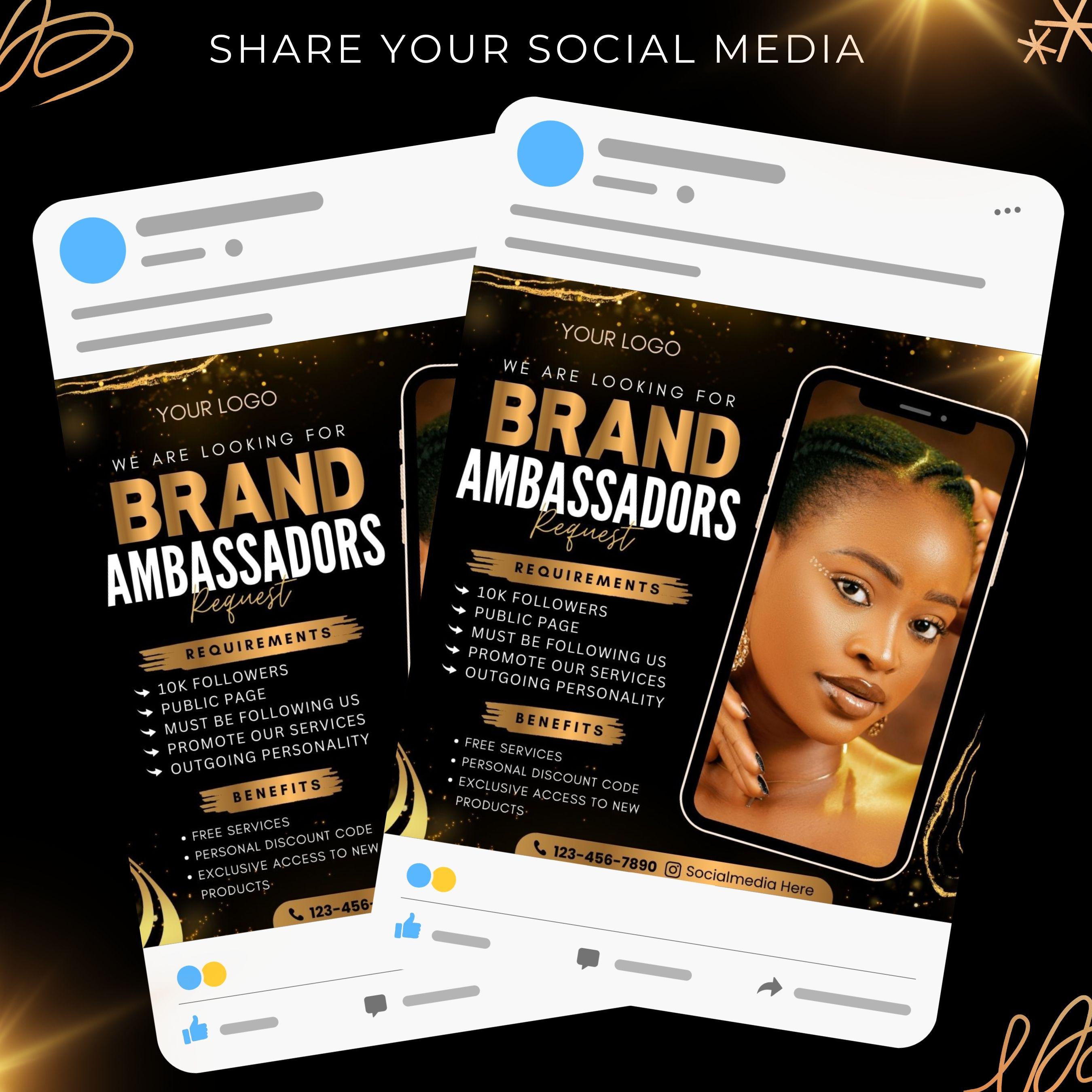 Editable Brand Ambassador Canva Flyer – Perfect for Influencers, Reps ...