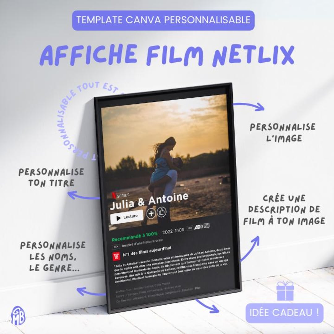 Netflix Movie Poster Canva Template - Etsy