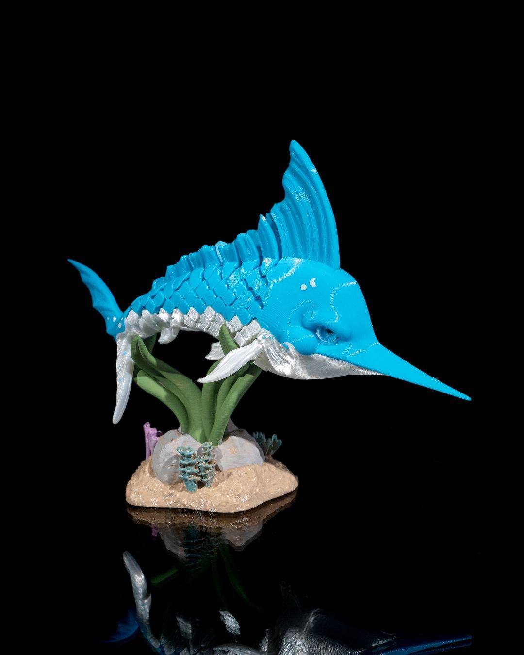 Flexi Merlin, the Marlin Fish Articulated Fidget Toy With Stand - Etsy UK