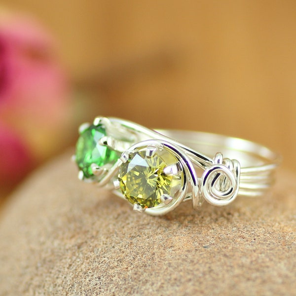 Mothers Ring 2 Stone - Etsy