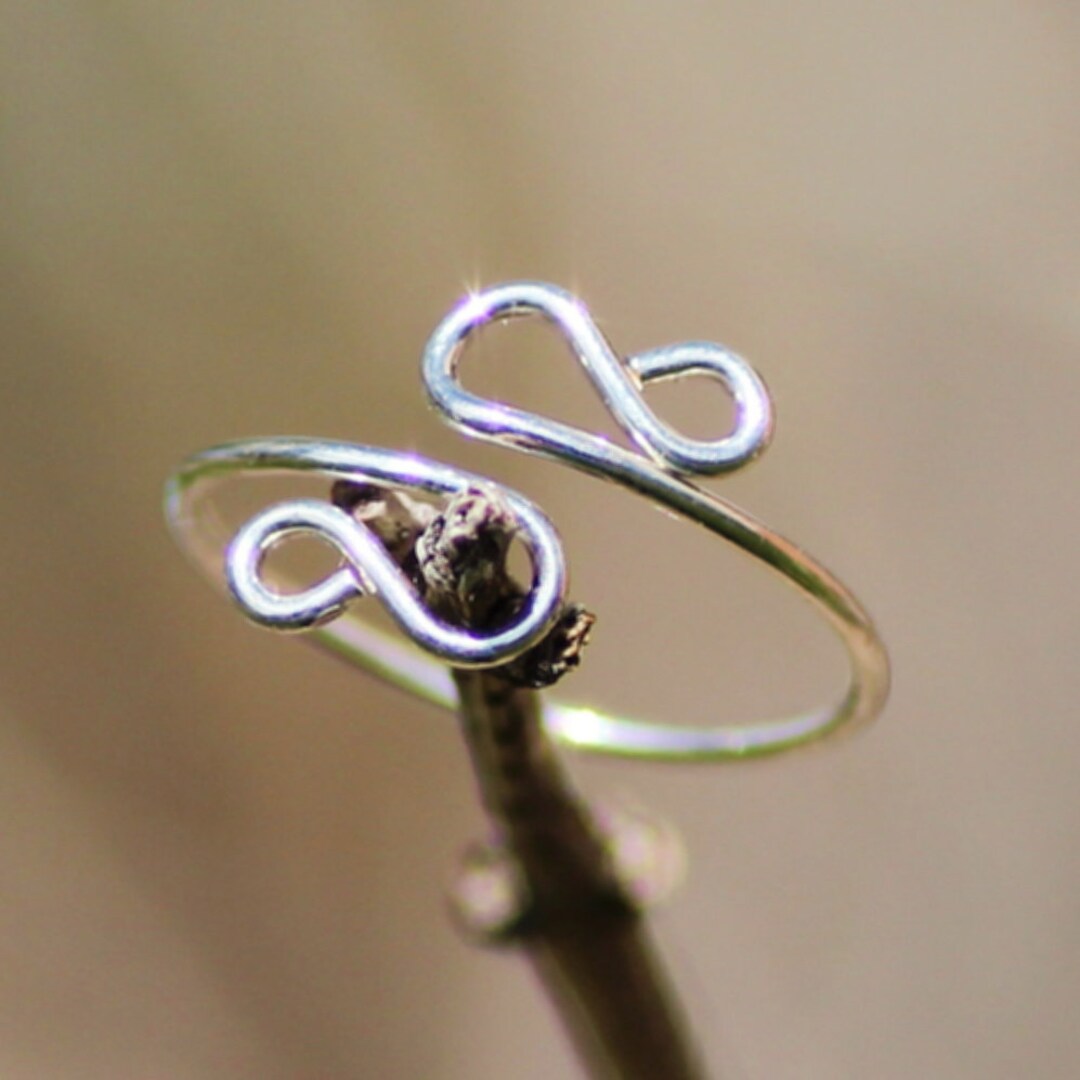 Simple Sterling Silver Mid Finger Ring ~ Silver Midi Ring ~ Adjustable ...