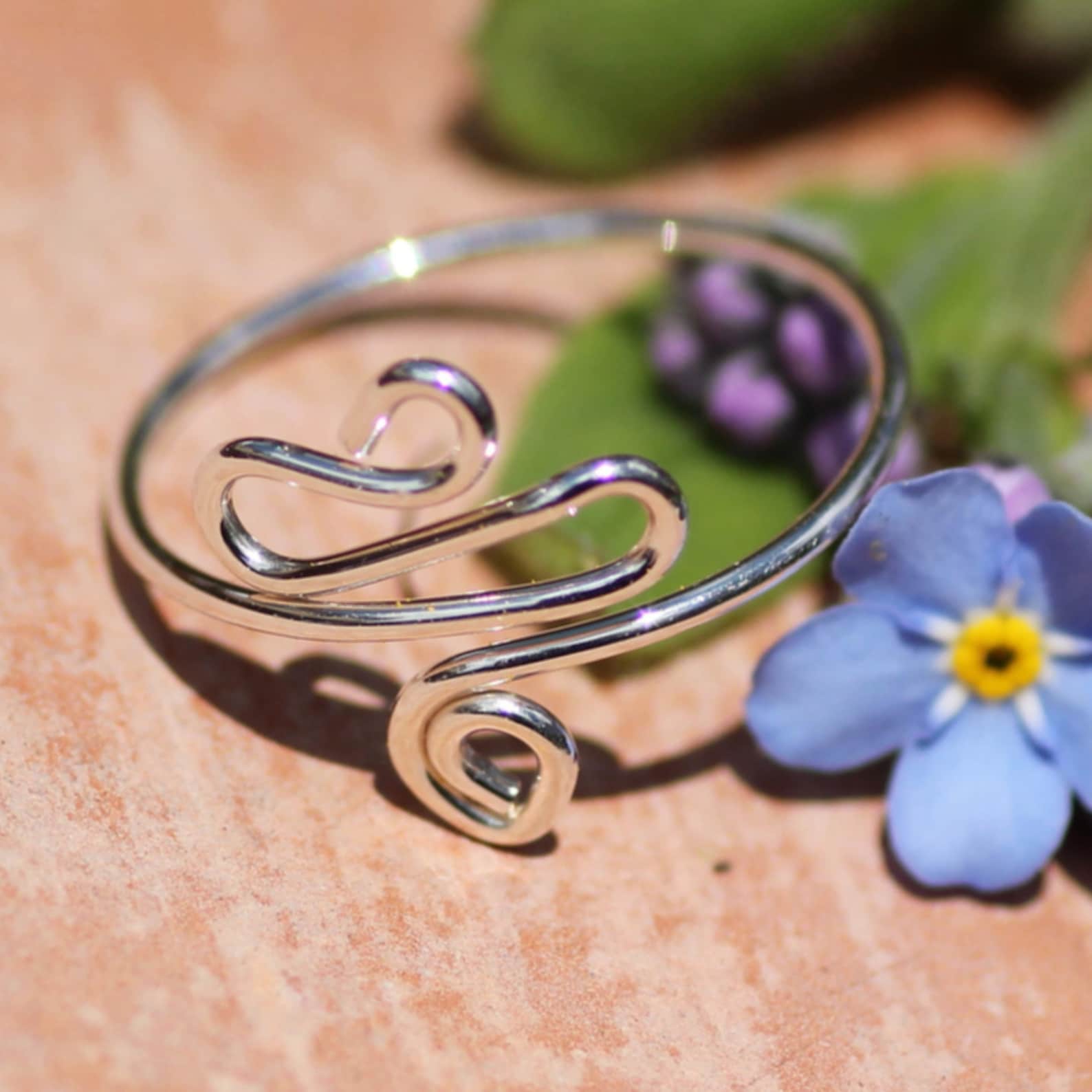 Adjustable Hammered Toe Ring Sterling Silver Toe Ring Wire - Etsy