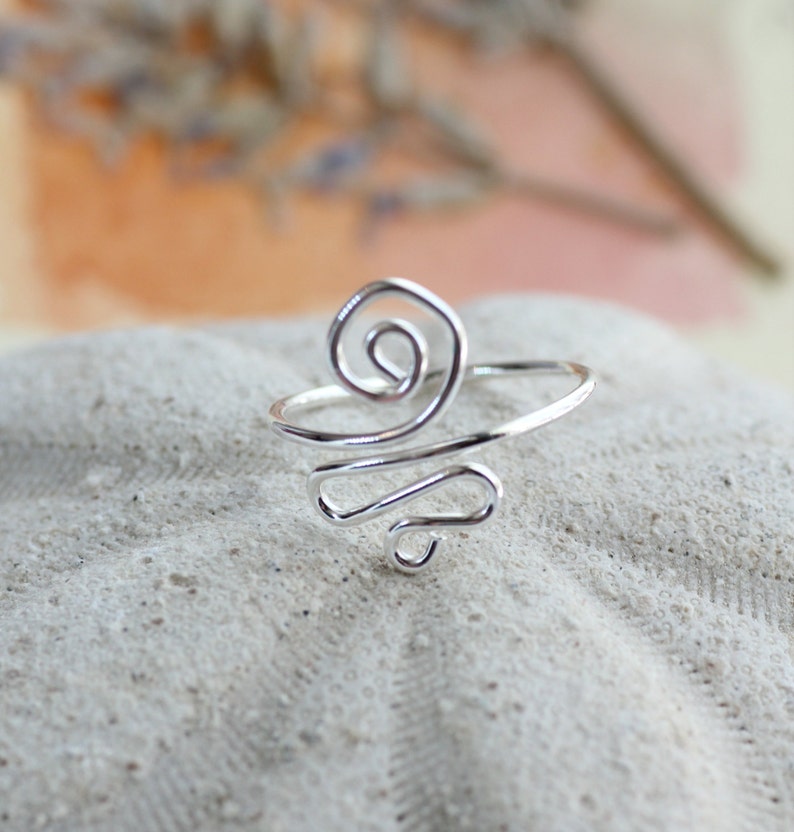 Adjustable Silver Ring Sterling Silver Wire Wrapped Simple | Etsy