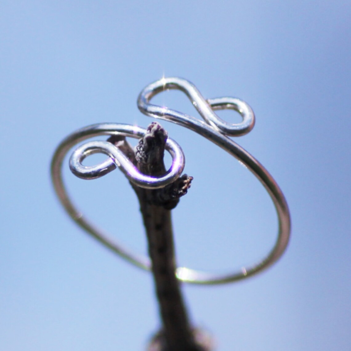 Simple Sterling Silver Mid Finger Ring Silver Midi Ring | Etsy