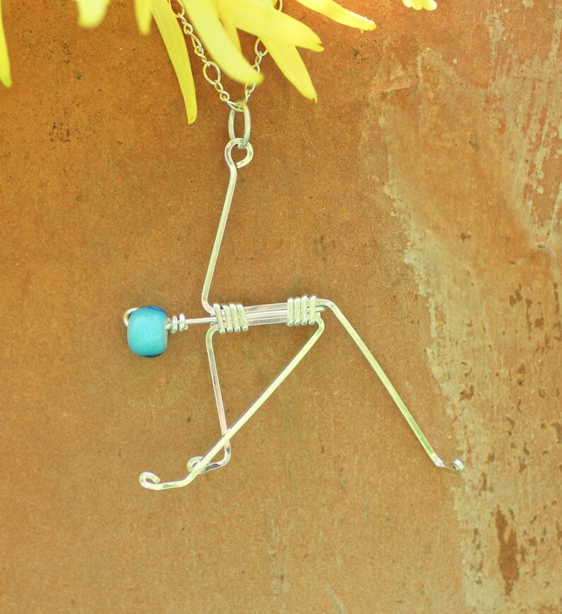 Triangle Pose Sterling Silver Yoga Necklace Stick Figure - Etsy