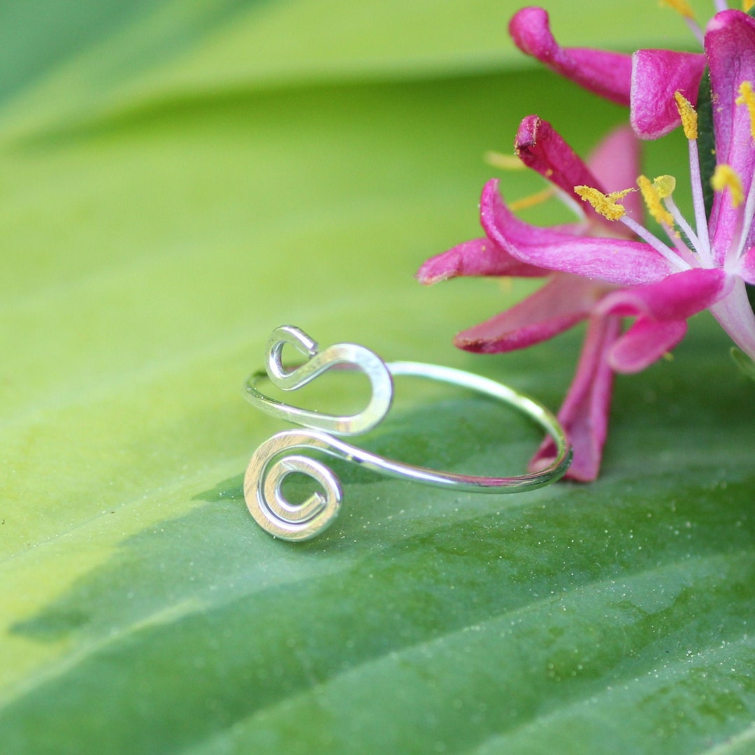 Toe Ring Hammered ~ Adjustable Toe Ring ~ Sterling Silver Toe Ring ...