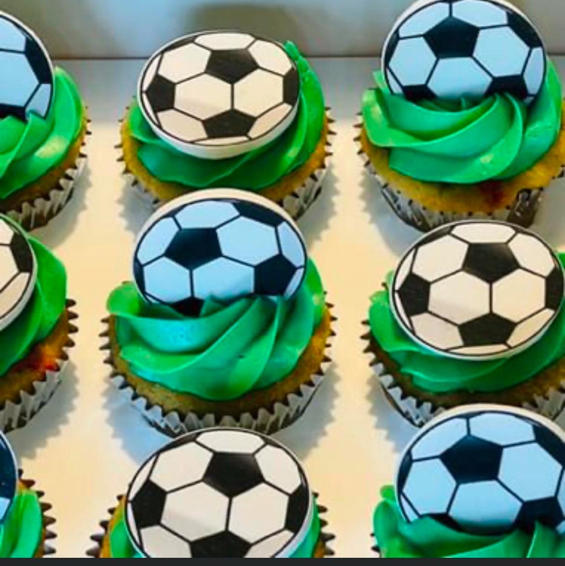 Soccer Ball Edible Cupcake Toppers - Etsy