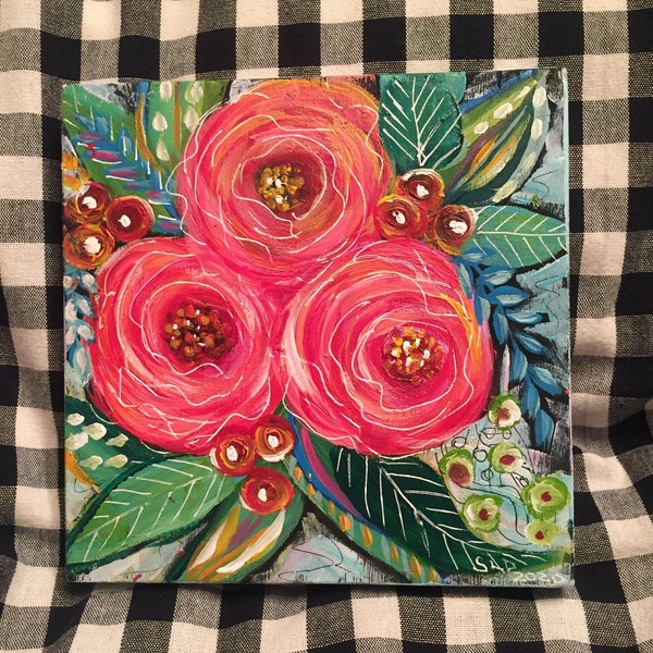 Whimsical Flower Art - Etsy